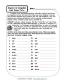Regular and Irregular Verb Worksheets