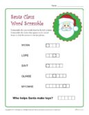 Santa Claus Word Scramble Activity