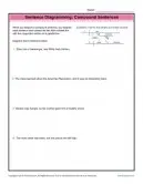 Sentence Diagramming Worksheets: Compound Sentences