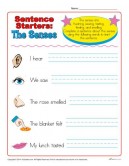 Sentence Starters for kindergarten and first grade