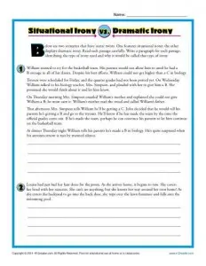 Irony Worksheets | Figurative Language