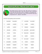 Spelling Rules: Words with IBLE