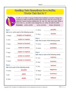 Spelling Rule Exceptions for a Suffix: Words That End in Y