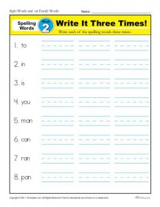 First Grade Spelling Words List - Week 2 | K12reader