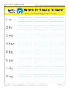 First Grade Spelling Words List - Week 6 | K12reader