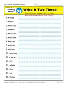 Second Grade Spelling Words List - Week 21 | K12reader
