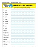 Second Grade Spelling Words List - Week 9 | K12reader
