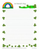 St. Patrick's Day Printable Lined Writing Paper