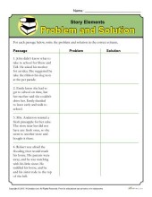 Story Elements Worksheet: Problem and Solution