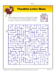 Thankful Letter Maze | Printable Thanksgiving Maze Activity