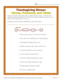Thanksgiving Dinner Worksheet | Nouns, Pronouns, and Verbs