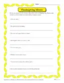Thanksgiving Phrases | Printable 6th-8th Grade Idioms Activity