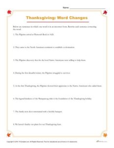 Printable Thanksgiving Worksheets