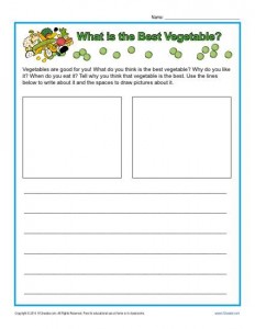 Kindergarten Writing Prompt - The Best Vegetable