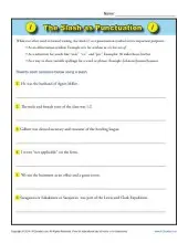 Parenthesis, Ellipsis, Bracket, Slash Worksheets