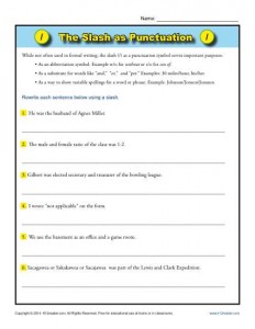 Parenthesis, Ellipsis, Bracket, Slash Worksheets