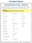 Time and Sequence Transition Words | K12reader.com