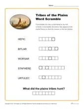 Native American Heritage Month | Word Scramble Activity