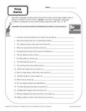 Simile Worksheets - Using Similes