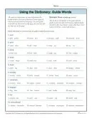 Dictionary Skills Worksheets | Guide Words
