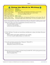Using the Slash in Writing | Punctuation Worksheets