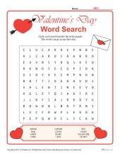 Valentine's Day Word Search Activity