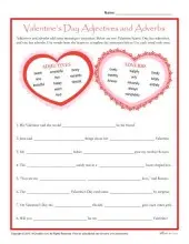 Valentine’s Day Worksheet | Adjectives and Adverbs