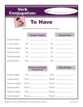 To Have | Verb Conjugation Worksheets