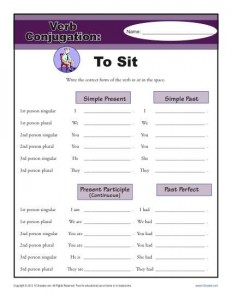 To Sit | Verb Conjugation Worksheets