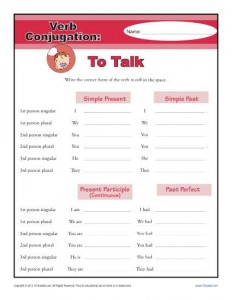 To Talk | Verb Conjugation Worksheets