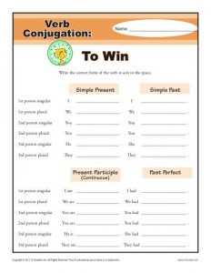 To Win | Verb Conjugation Worksheets