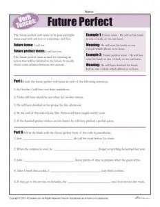 Verb Tense Worksheets | Future Perfect Tense