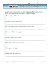 Verbals: Participle or Gerund? | Verbal Worksheets