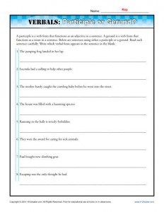 Verbals: Participle or Gerund? | Verbal Worksheets