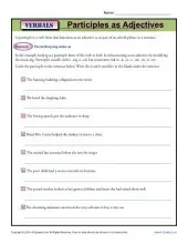 Participles as Adjectives | Verbal Worksheets