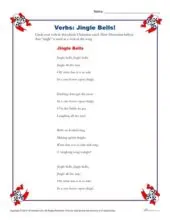 Jingle Bells! Circle the Verbs | Printable Christmas Verbs Activity
