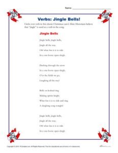 Jingle Bells! Circle the Verbs | Printable Christmas Verbs Activity