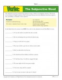 The Subjunctive Mood Verb Worksheet