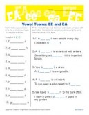 EE and EA Vowel Worksheets