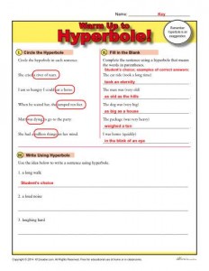 Hyperbole Worksheets | Figurative Language Practice