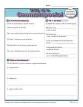 Onomatopoeia Worksheets | Figurative Language Activities - K12reader