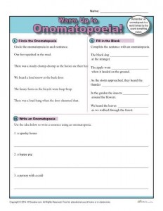 Onomatopoeia Worksheets | Figurative Language Activities - K12reader