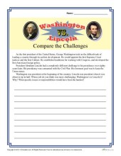 Presidents Day Worksheet Activity | Washington vs. Lincoln