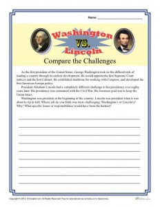 Presidents Day Worksheet Activity | Washington vs. Lincoln