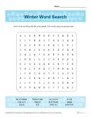 Winter Word Search Activity for Kids