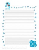 Winter Printable Lined Writing Paper