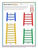 Colors Word Ladders Worksheet for 2nd, 3rd and 4th Grade