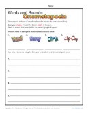 Words and Sounds: Onomatopoeia | Figurative Language Worksheets