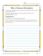 Character Description Worksheets