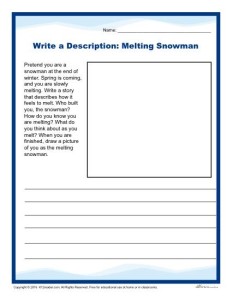 Winter Writing Activity | Melting Snowman